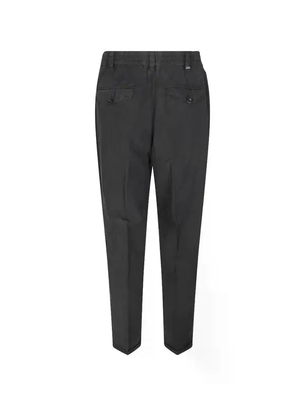 PT TORINO Herringbone Pleated Trousers - Grey