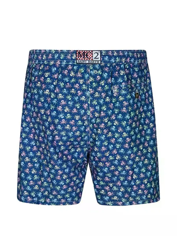 MC2 SAINT BARTH Octopus-print Swim Shorts - Blue