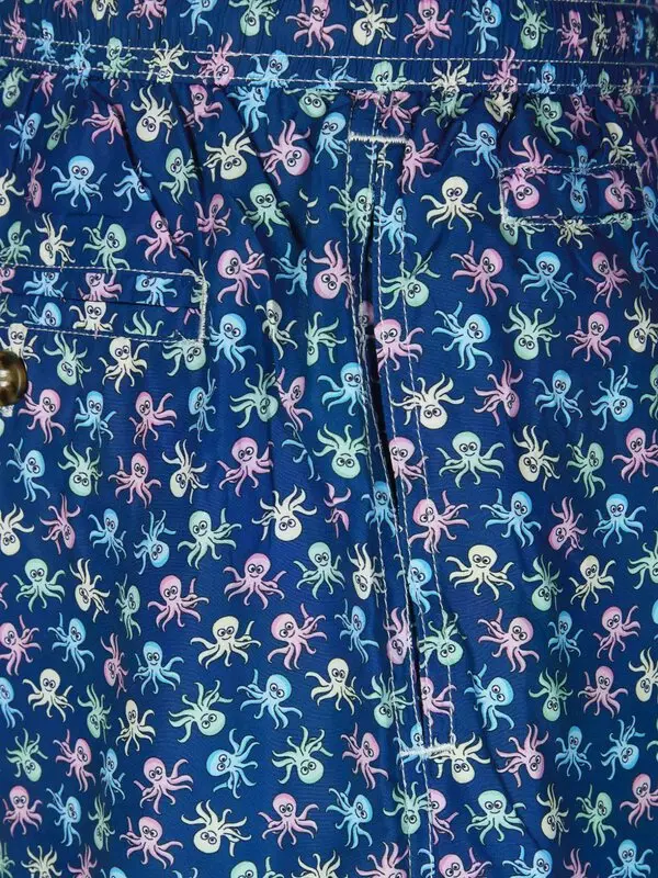 MC2 SAINT BARTH Octopus-print Swim Shorts - Blue