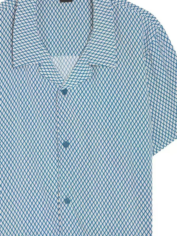 BOSS Geometric-print Camp-collar Shirt