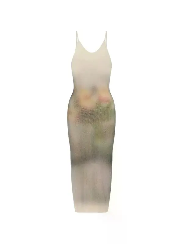 MAISON MARGIELA Floral Print Midi Slip Dress - Neutrals