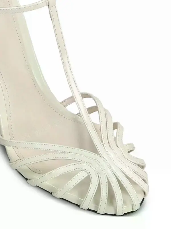 ALEVI MILANO Stella Cage-strap Stiletto Heel Leather Sandals - White