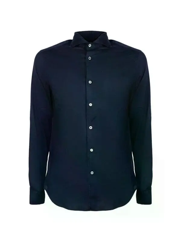 Fedeli Long-sleeve Buttoned Shirt - Blue