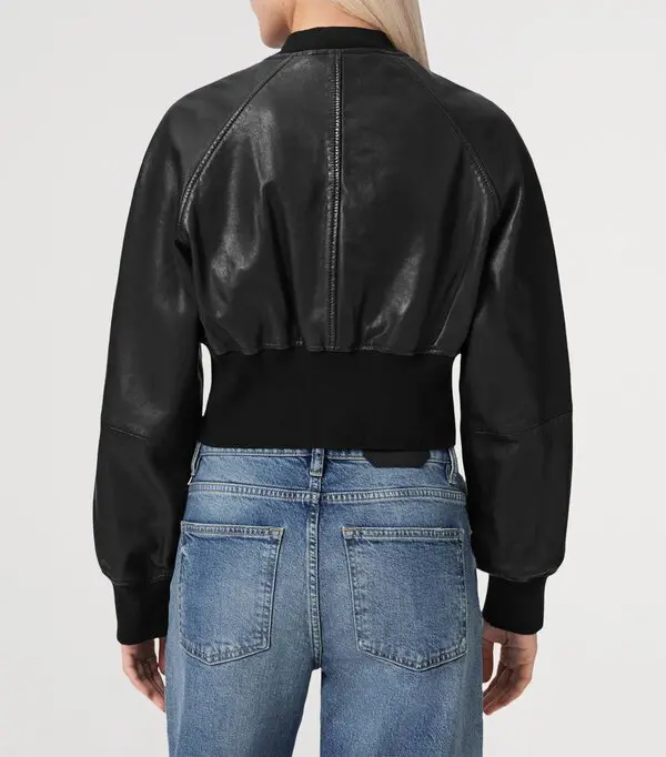 ALLSAINTS Leather Suri Bomber Jacket - Black