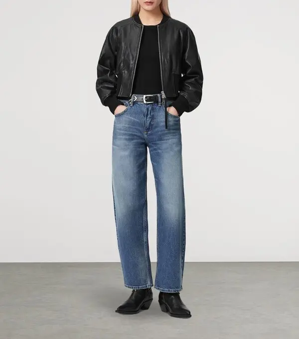 ALLSAINTS Leather Suri Bomber Jacket - Black