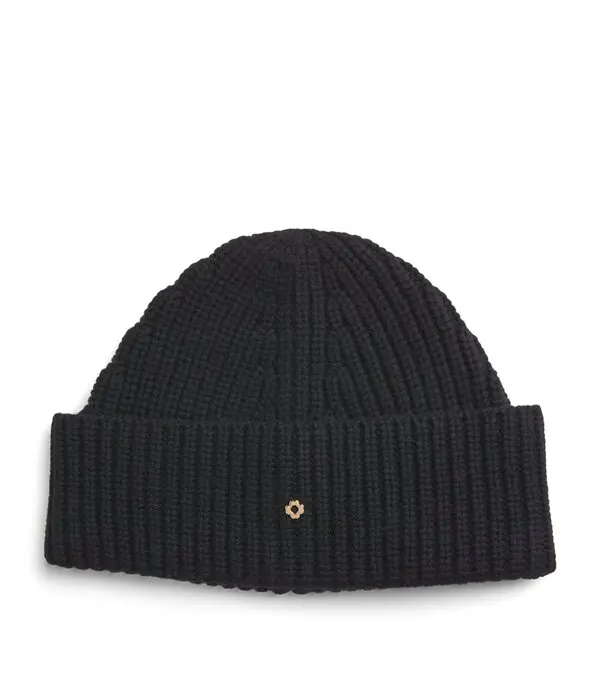 Maje Wool-cashmere Clover Beanie - Black