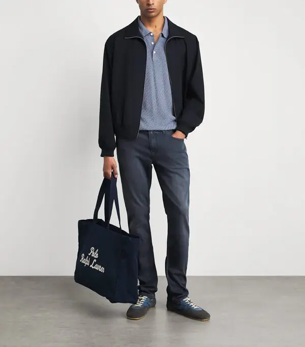 Paige Cotton-wool-silk-cashmere Kiko Polo Shirt - Blue