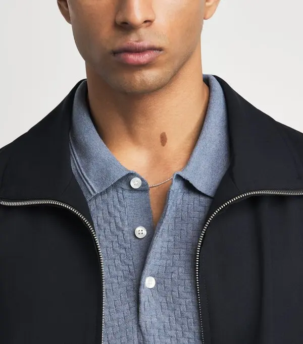 Paige Cotton-wool-silk-cashmere Kiko Polo Shirt - Blue