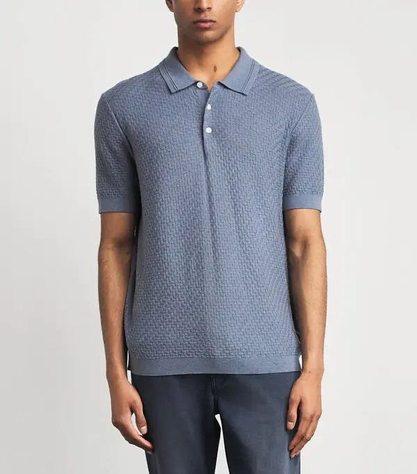 Paige Cotton-wool-silk-cashmere Kiko Polo Shirt - Blue