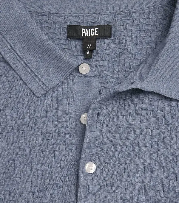 Paige Cotton-wool-silk-cashmere Kiko Polo Shirt - Blue