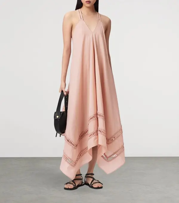ALLSAINTS Organic Cotton Ladder Cut-out Midi Dress