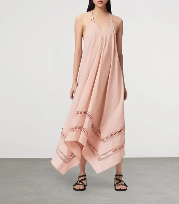 ALLSAINTS Organic Cotton Ladder Cut-out Midi Dress