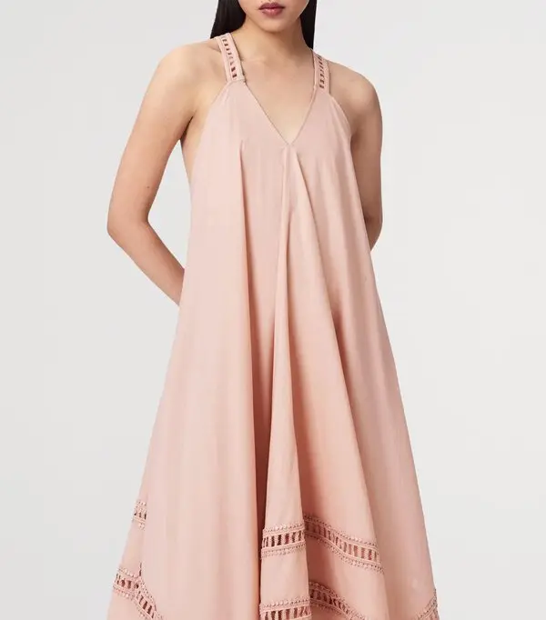 ALLSAINTS Organic Cotton Ladder Cut-out Midi Dress