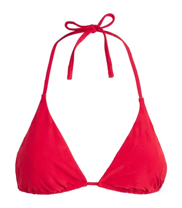 Polo Ralph Lauren Jacquard Bikini Top - Red