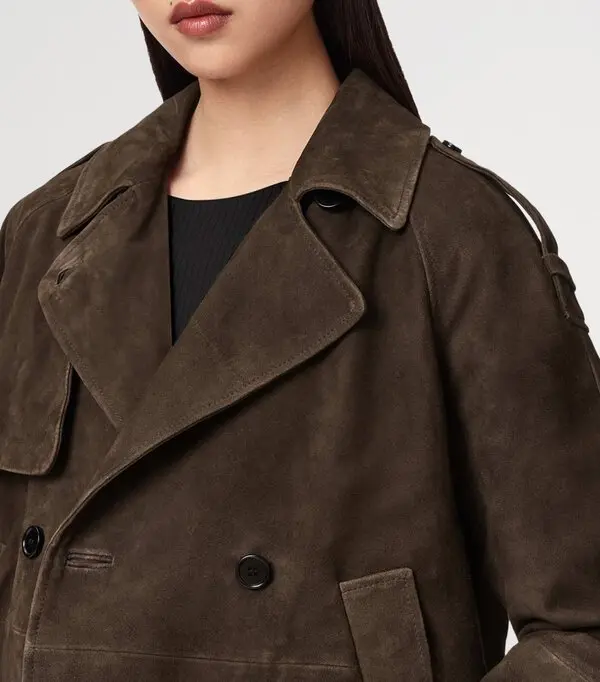 ALLSAINTS Suede Reya Mackintosh Jacket