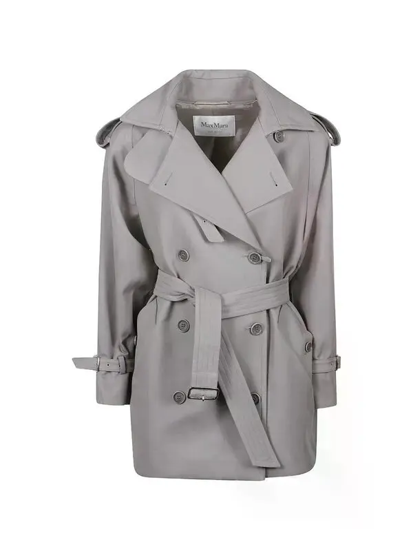 Max Mara Double-breasted Belted Coat - Grey