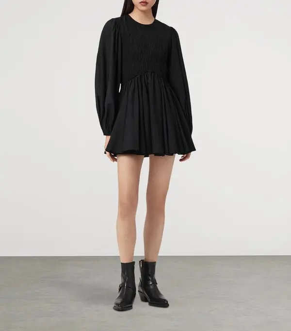 ALLSAINTS Organic Cotton-blend Chia Mini Dress - Black