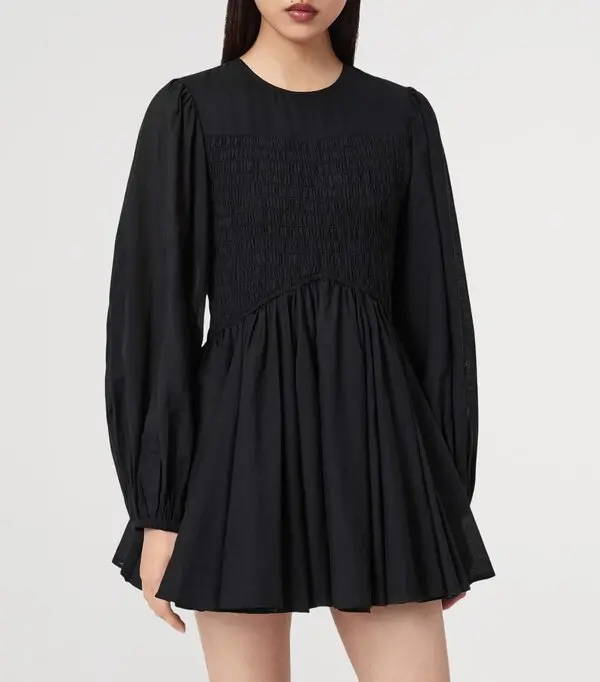 ALLSAINTS Organic Cotton-blend Chia Mini Dress - Black