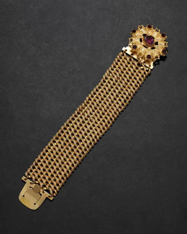 Alexis Bittar Antique Georgian Garnet Bracelet - Gold