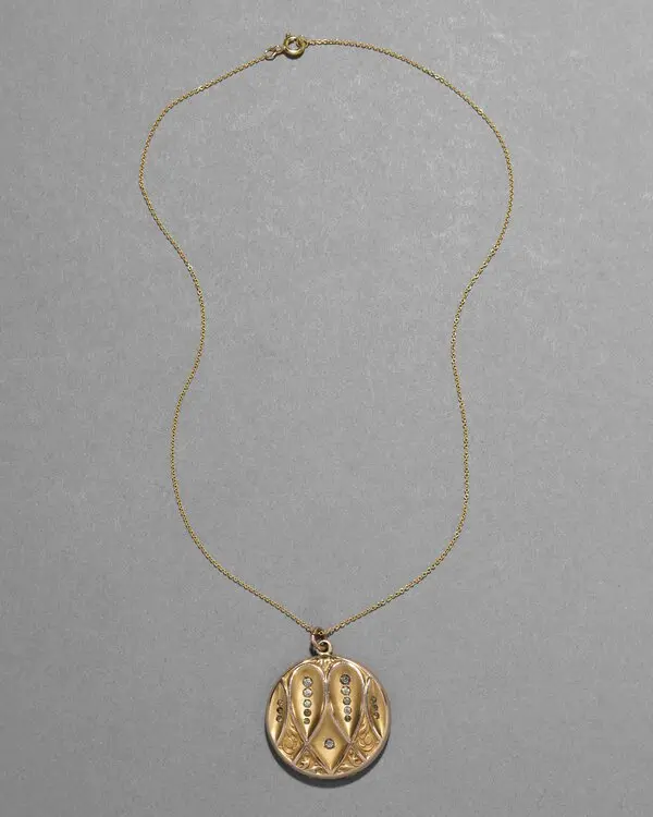 Alexis Bittar Antique Victorian 14k Fill Locket Pendant Necklace - Gold