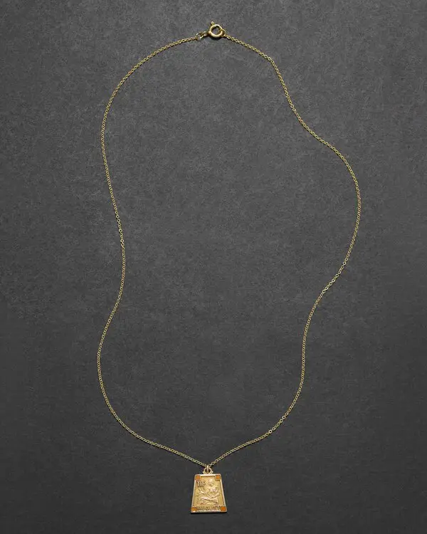 Alexis Bittar Vintage 1920s Virgo Charm Necklace - Gold