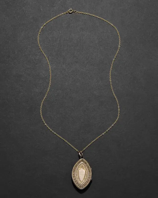 Alexis Bittar Antique 1800s Locket Necklace - Gold