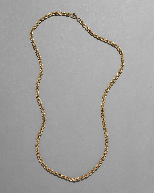 Alexis Bittar Vintage 1950s 12k Filled Double Link Chain Necklace - Gold
