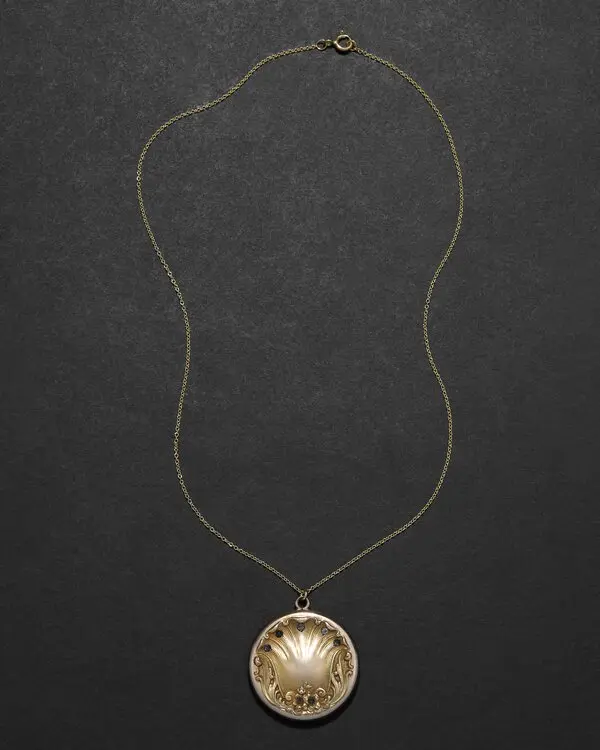 Alexis Bittar Antique 14k Filled Locket Necklace - Gold