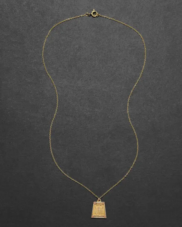 Alexis Bittar Antique 1920s Scorpio Zodiac Charm Necklace - Gold