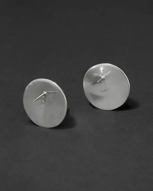Alexis Bittar Vintage 1960s Sterling & Malachite Post Earrings - Silver