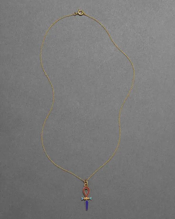 Alexis Bittar Antique 1920s Egyptian Revival Pendant Necklace - Gold