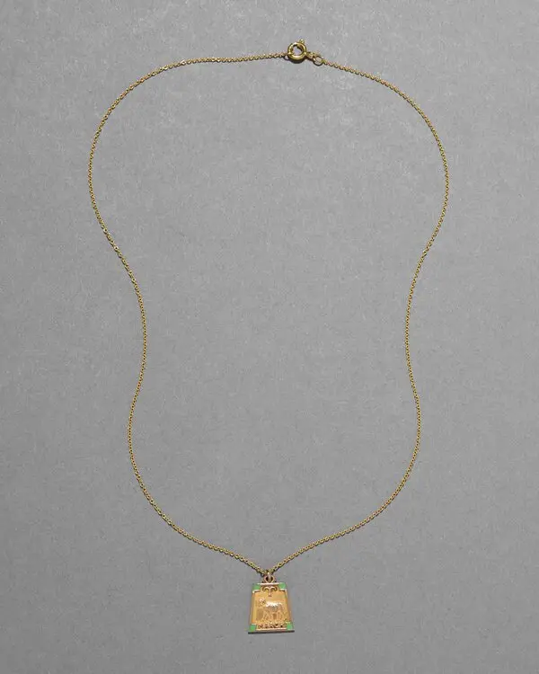 Alexis Bittar Antique 1920s Aries Zodiac Necklace - Gold