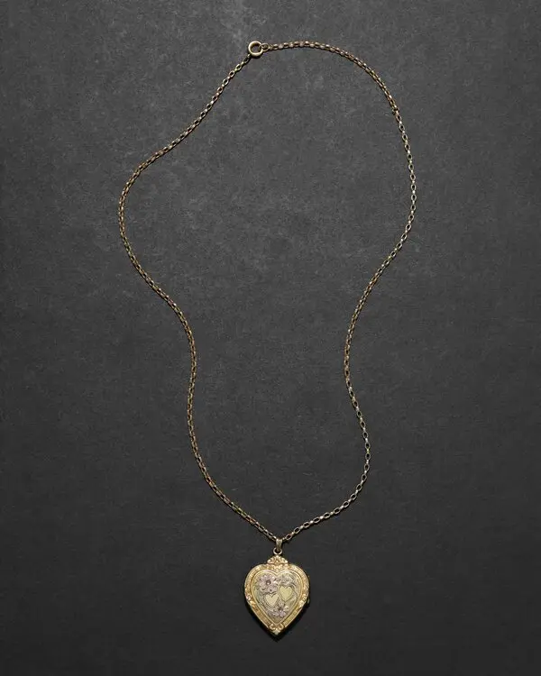Alexis Bittar Antique Victorian Heart Locket Necklace - Rose Gold