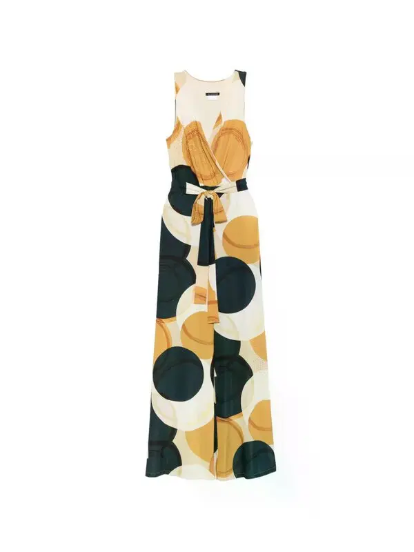 LE RJTANGE Abstract-print Jumpsuit - Green