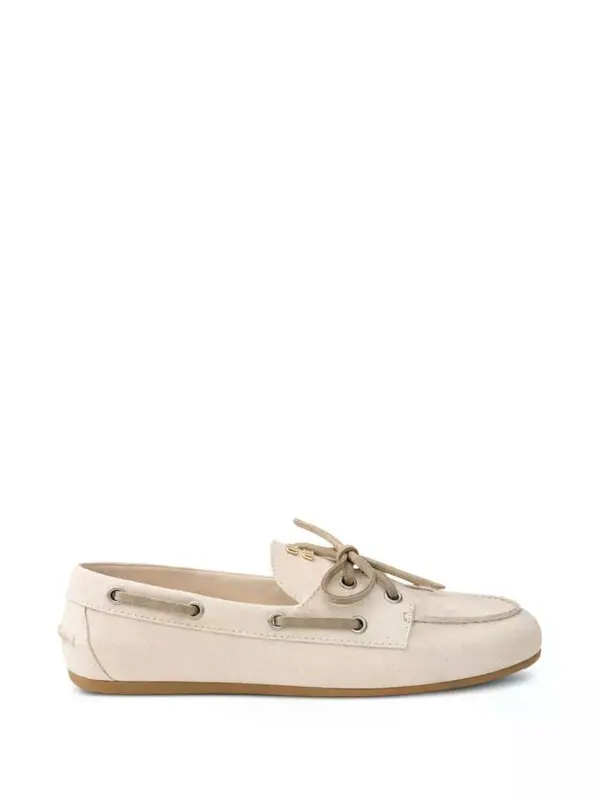 Miu Miu Logo-embroidered Lace-up Loafers
