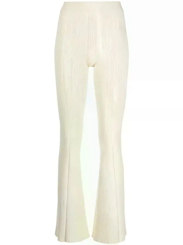 AERON Ribbed-knit Flared Trousers