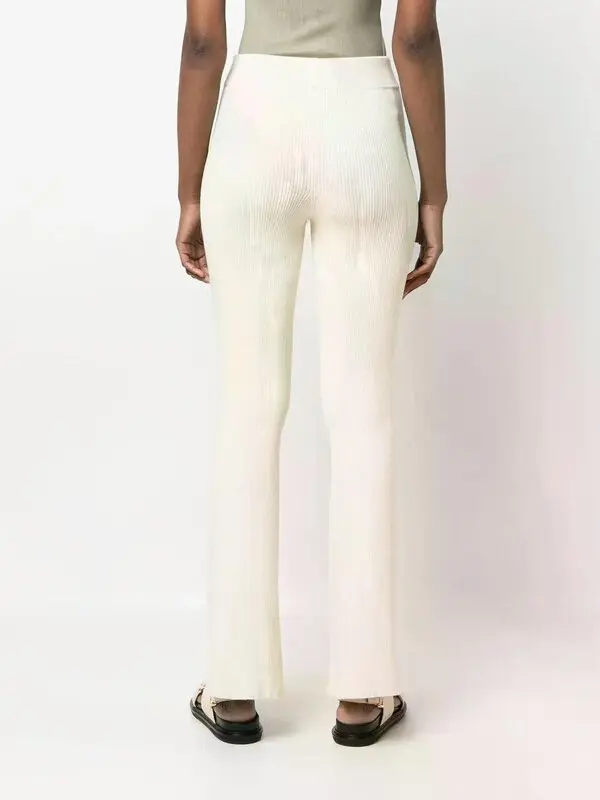 AERON Ribbed-knit Flared Trousers