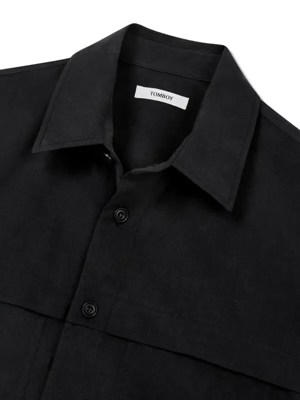 STUDIO TOMBOY Double-pocket Short-sleeve Shirt With Slub Texture