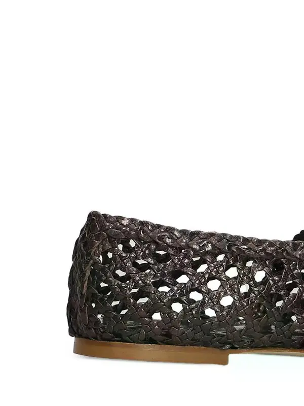 FABIO RUSCONI Francy Woven Leather Ballet Flats