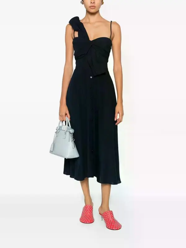 Viktor & Rolf Bow Draped Flared Midi Dress