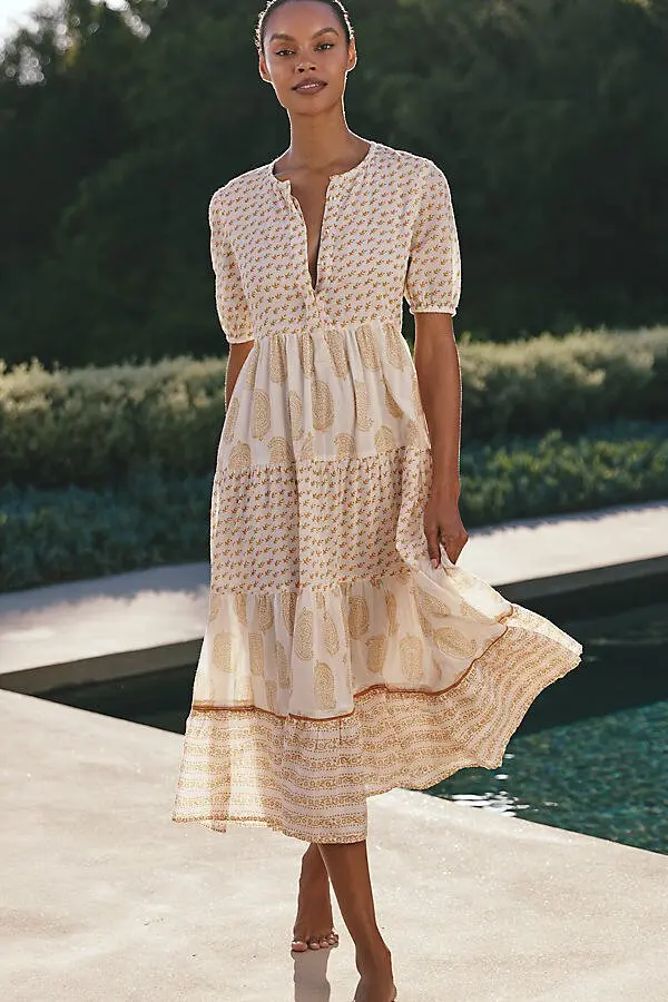 RO'S GARDEN Daphne Midi Dress - Beige