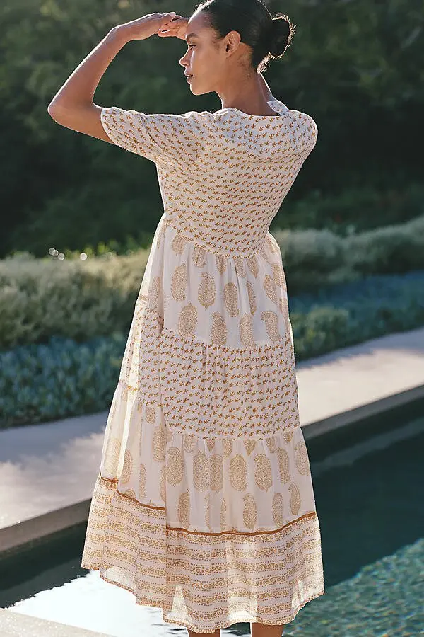 RO'S GARDEN Daphne Midi Dress - Beige