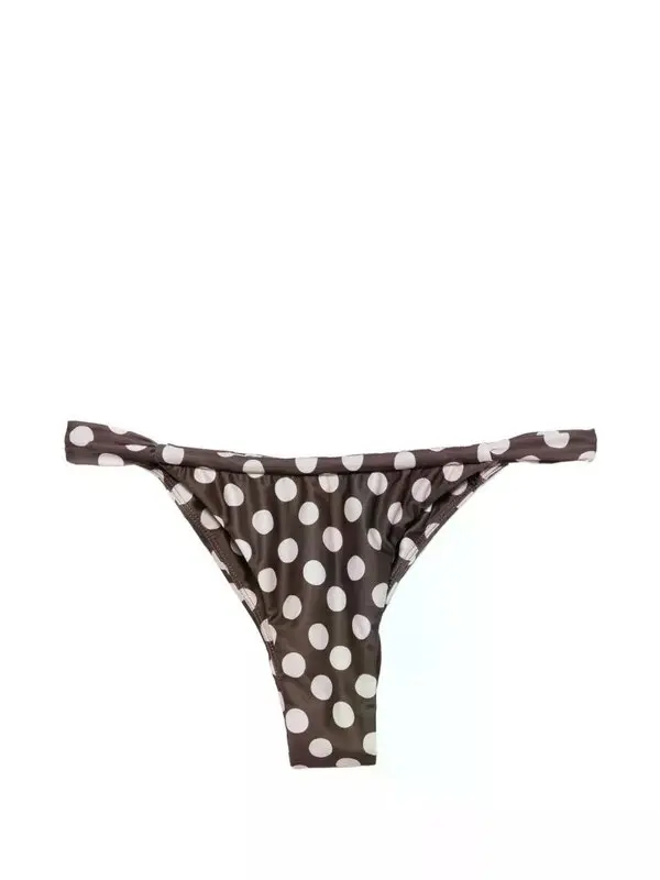 Faithfull The Brand Andez Polka-dot Bikini Bottoms - Brown