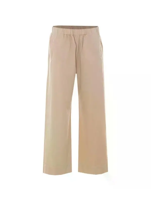 TRUE AVENUE Elasticated-waist Wide Leg Trousers - Neutrals