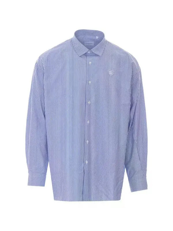 FAMILY FIRST Striped Heart-embroidered Shirt
