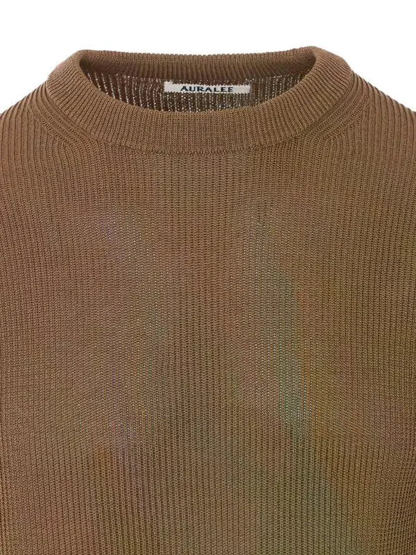 Auralee Ribbed-knit Cotton Sweater
