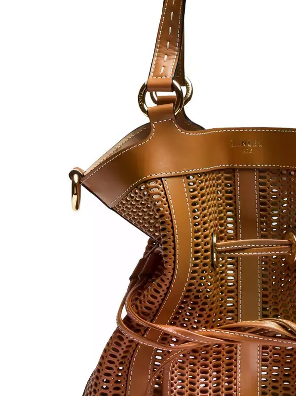LANCEL Premier Flirt Perforated Bucket Bag - Brown