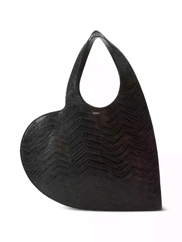 Coperni Heart Woven Tote - Brown