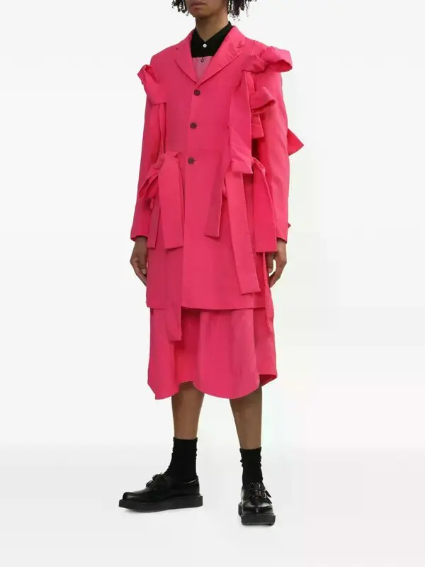 Comme Des Garçons Bow-detailed Long Sleeve Coat