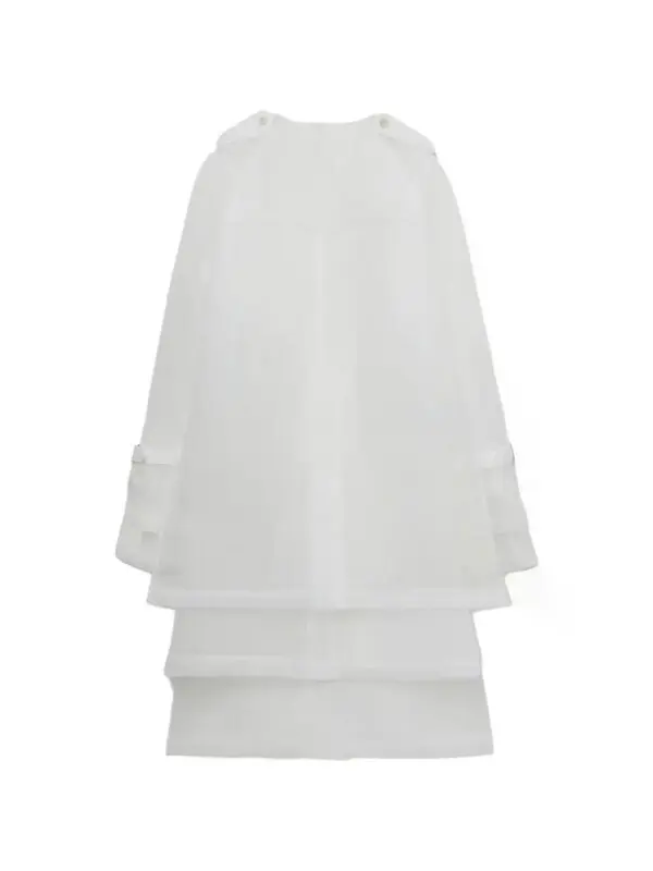 Comme Des Garçons Buckled Panelled Coat - White